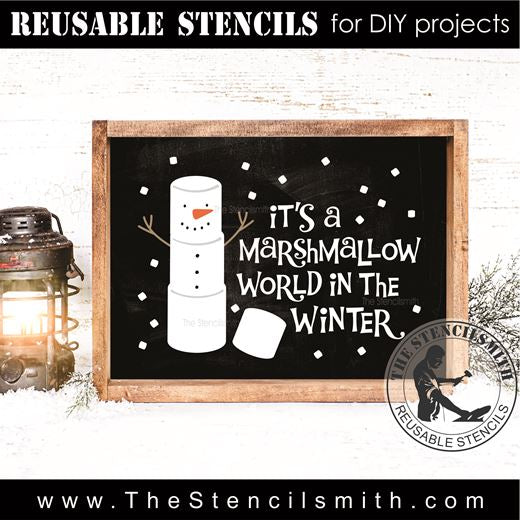 9763 it's a marshmallow world stencil