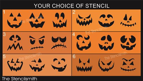9036 Jack-o-lantern face stencils