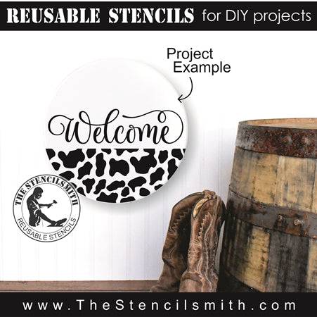 7965 - Welcome (cow print) stencil