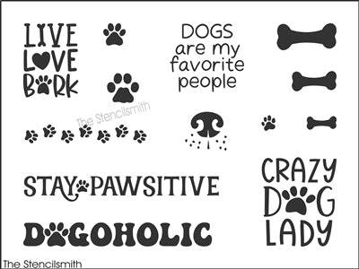 8890 Dog collection sheet stencil