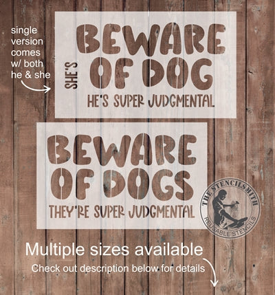 8893 Beware of Dog judgmental stencils
