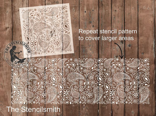 9078 Paisley pattern stencil