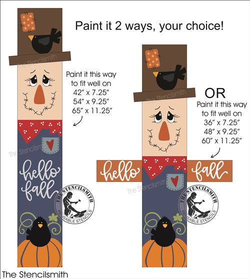 9089 hello fall scarecrow leaner stencil