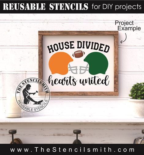 9142 House Divided football stencil