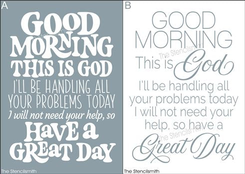 9259 Good Morning this is God stencils