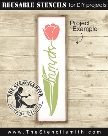 9315 spring flower stencil