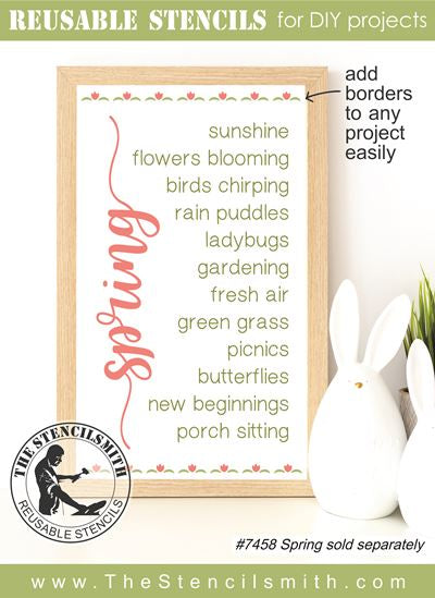 9342 Spring borders stencil