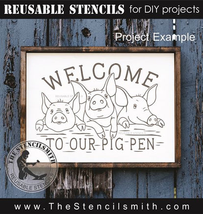 9456 Welcome to our Pig Pen stencil