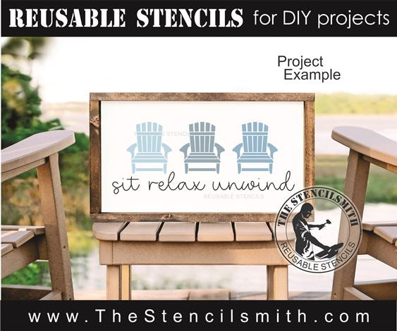 9542 Sit Relax Unwind Stencil