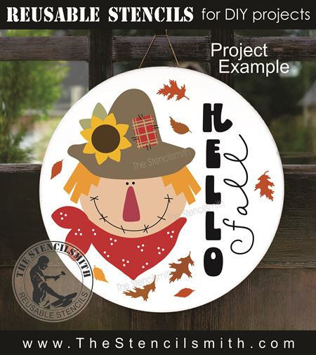 9607 hello fall scarecrow stencil