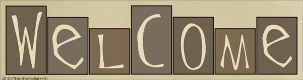 1007 - Welcome - block letters stencils