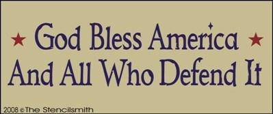 God Bless America and All Who Defend It stencil