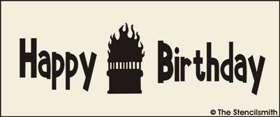Happy Birthday (FLAMES) stencil