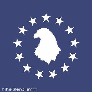3450 - Betsy Ross Eagle Flag Stars stencil