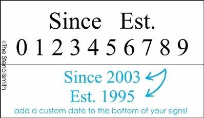 4064 - Since Est. (numbers) stencil