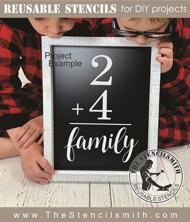 4245 - Family Number Flashcard stencil