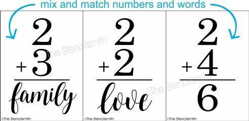 4245 - Family Number Flashcard stencil