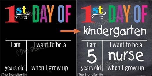 4553 - 1st Day Of School stencil