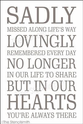 4605 - Sadly missed along life's way stencil