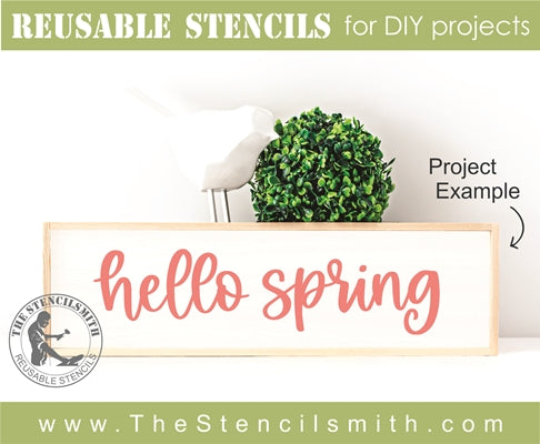 7276 - hello spring stencil