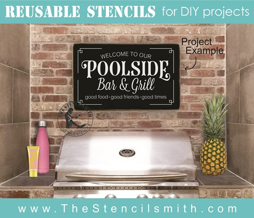 7486 - welcome to our Poolside Bar & Grill stencils