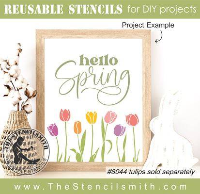 8045 - hello spring stencil
