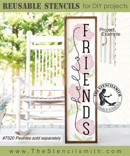 8249 - hello friends stencil