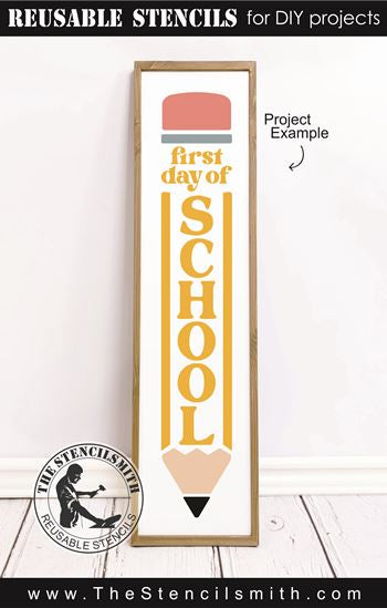 8383 - first/last day of school pencil stencils