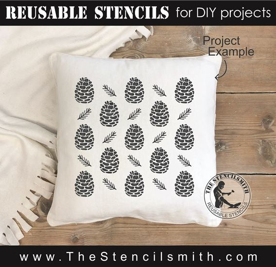 8593 - pine cone pattern stencil