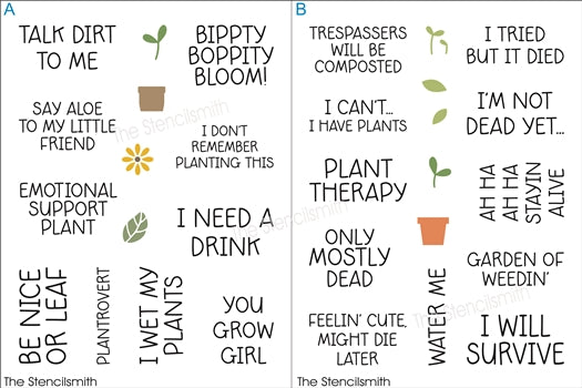 8692 - Plant phrases stencils