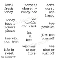8837 - bee phrases stencil