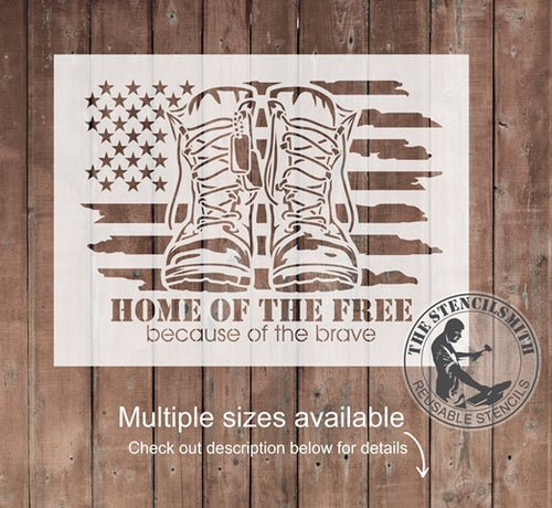 8854 Home of the Free boots Stencil