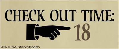 926 - Check out time 18 stencil